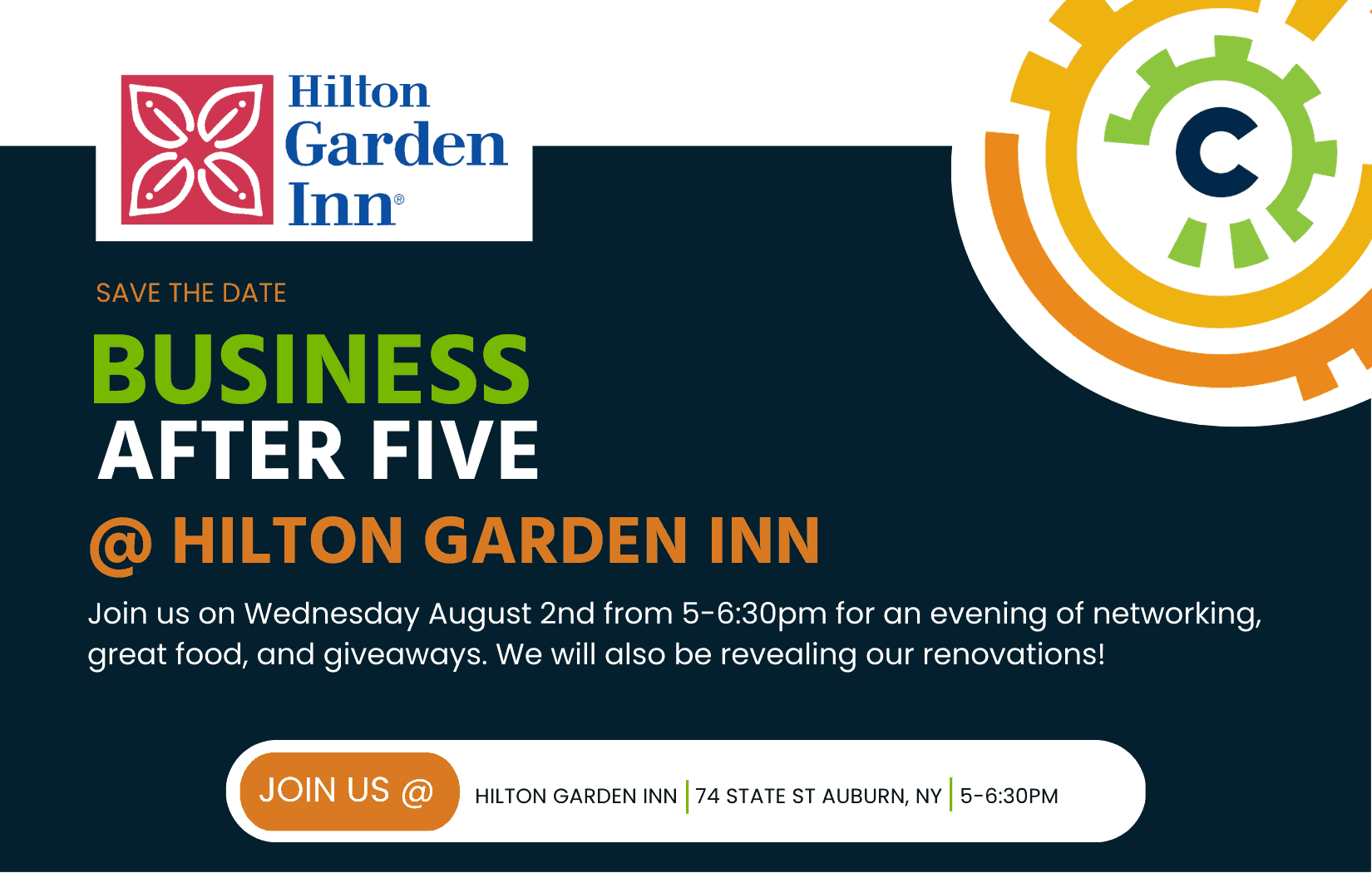 Business After Five at Hilton Garden Inn - Cayuga County Chamber of ...