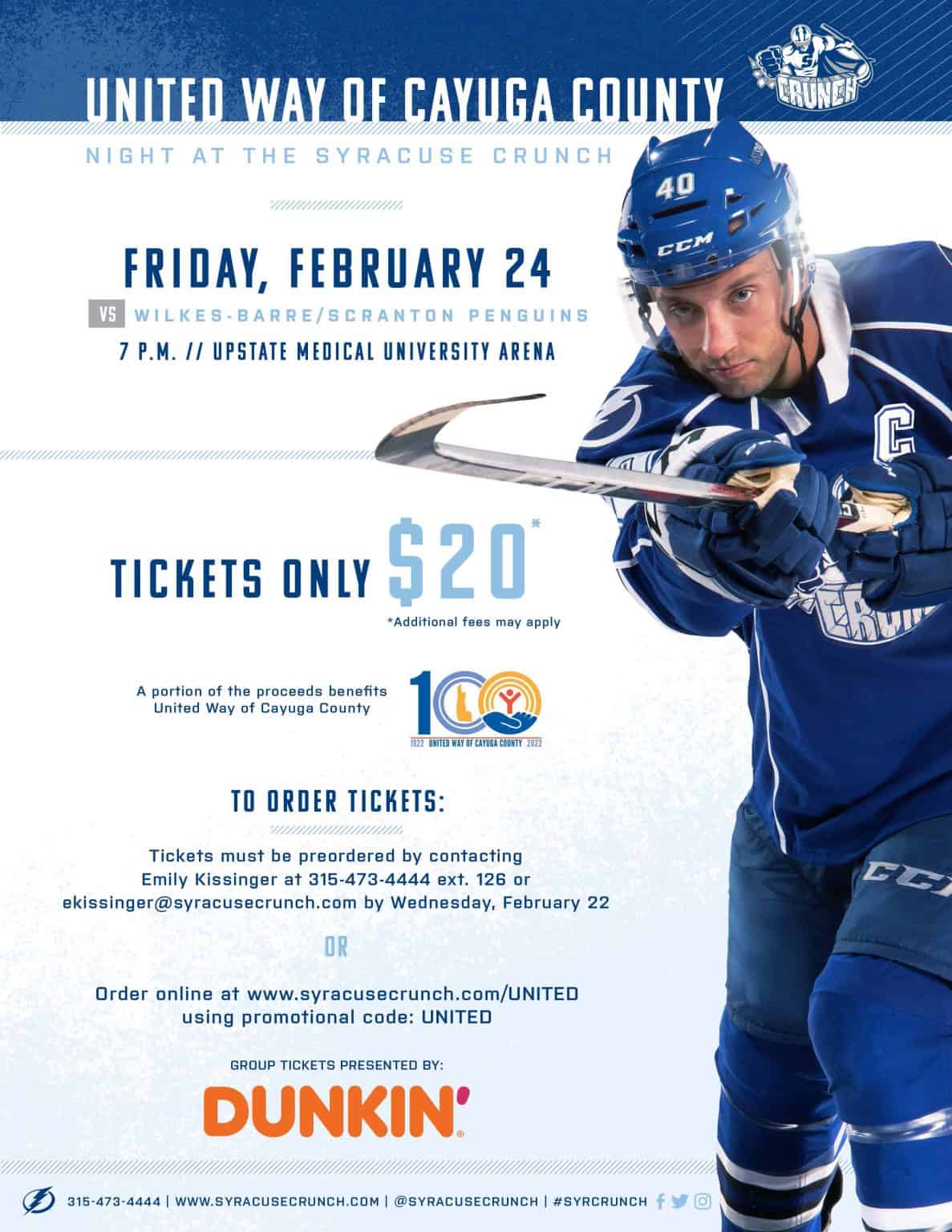 Syracuse Crunch Night - Cayuga County Chamber of Commerce | Auburn, NY